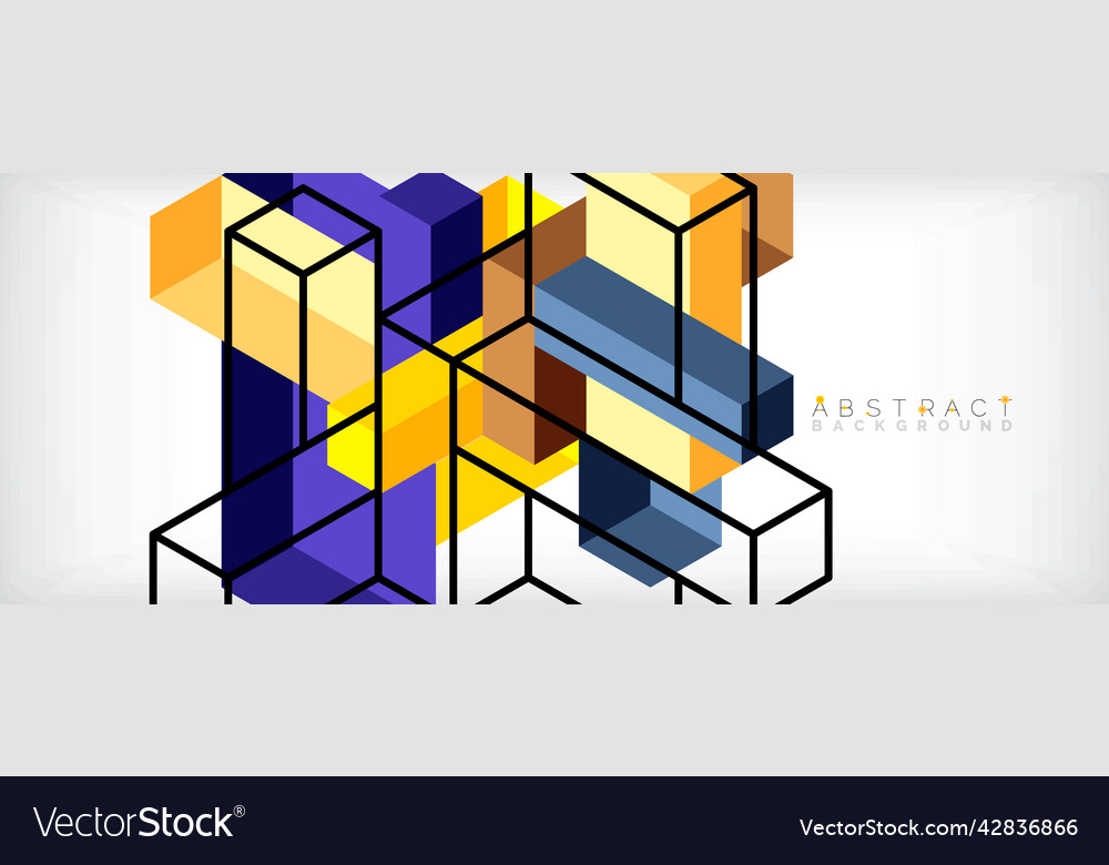 Abstract background 3d cubes cubic elements Vector Image