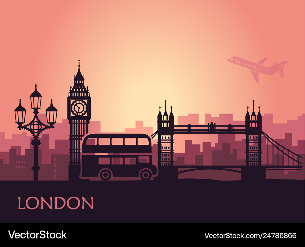 Abstract cityscape london with sights Royalty Free Vector