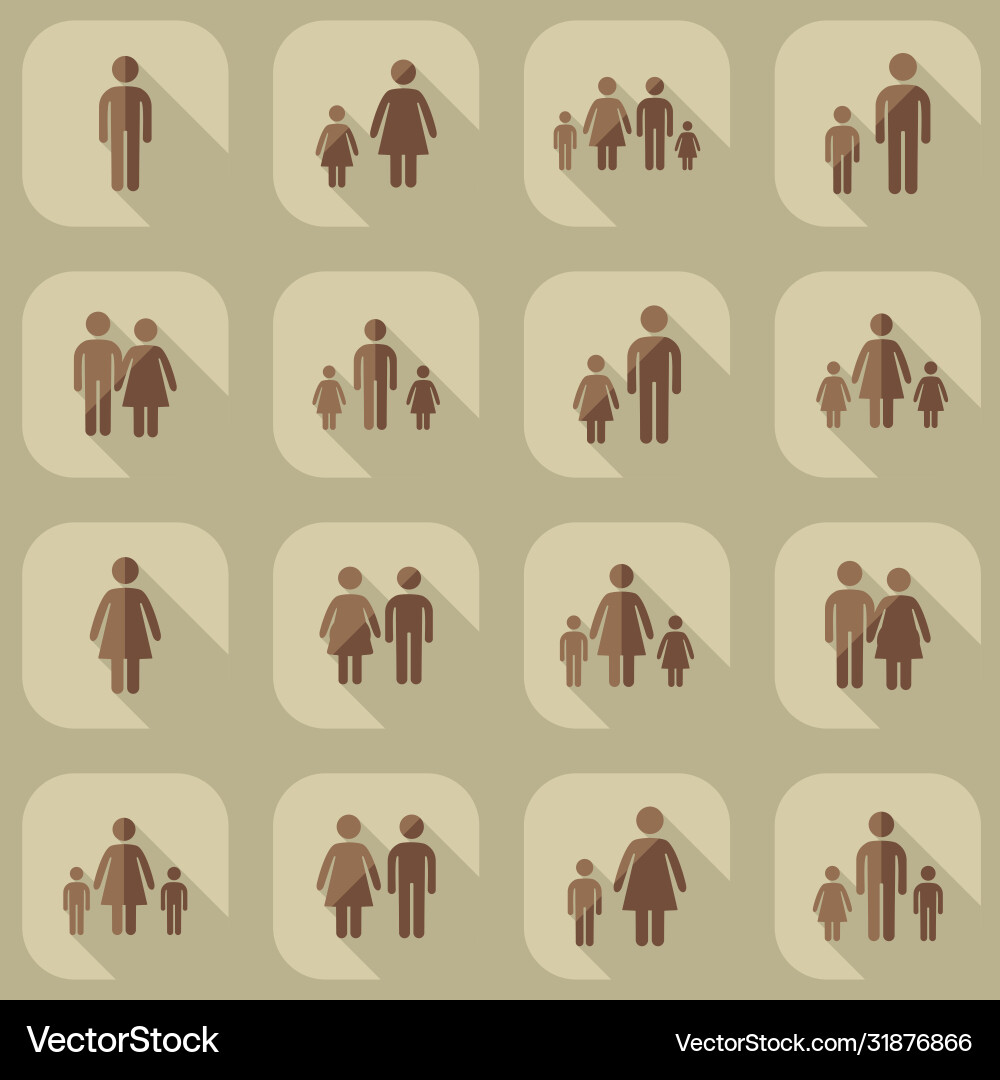 Assembly set stick figures on family Royalty Free Vector