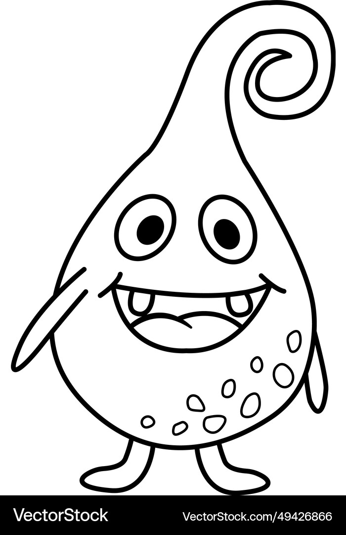 Cartoon monster for coloring page Royalty Free Vector Image