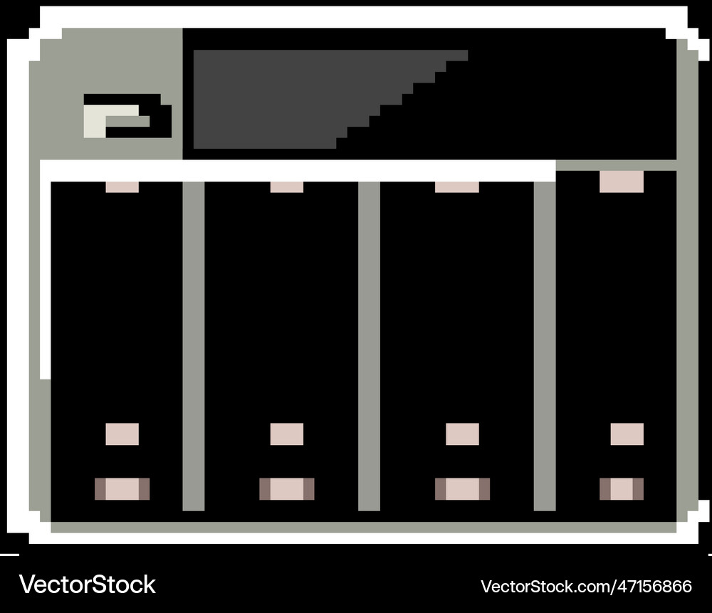 Cell aa battery charger game pixel art Royalty Free Vector