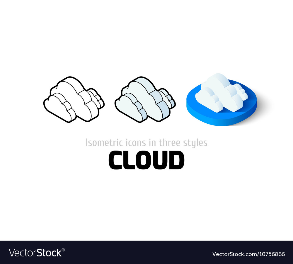 Cloud icon in different style Royalty Free Vector Image