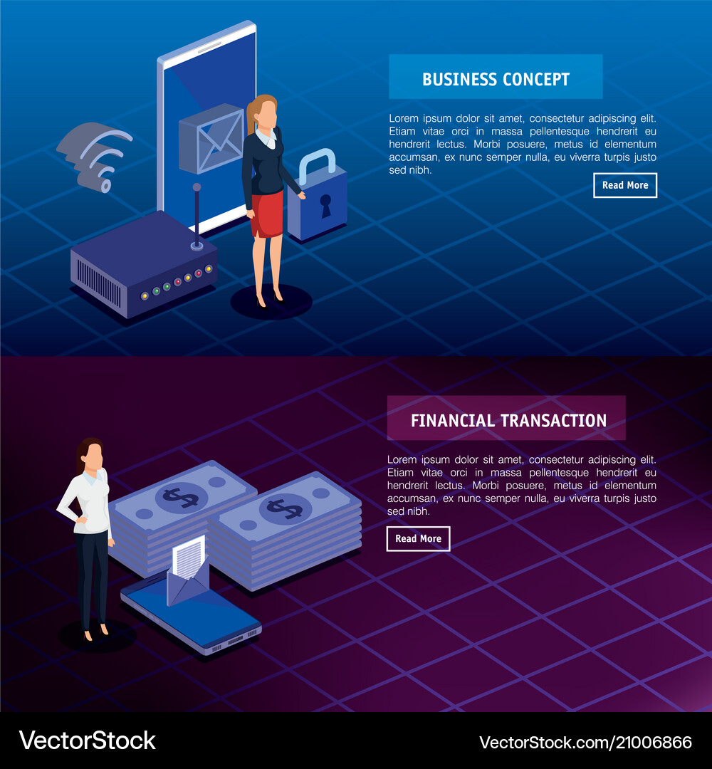 Financial transaction with business people Vector Image