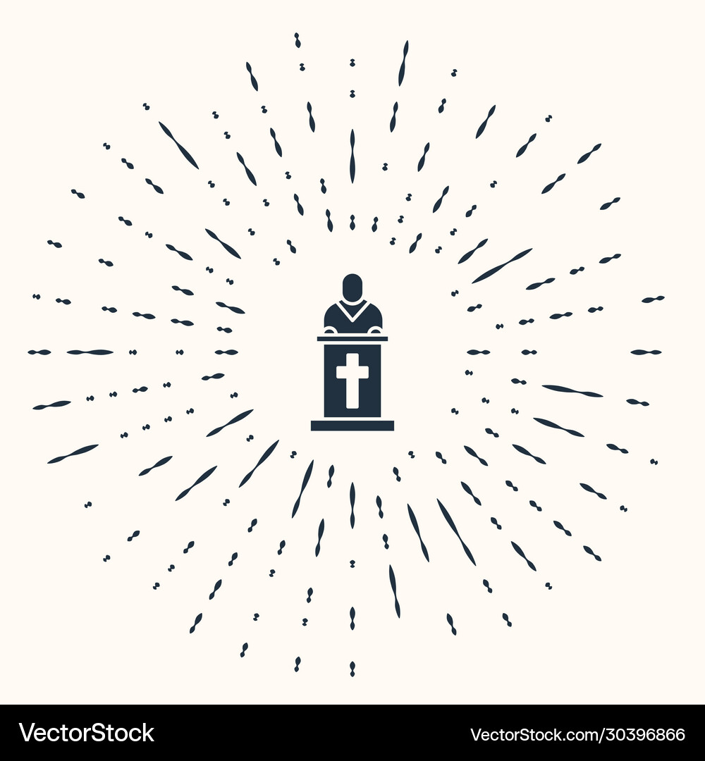 Grey church pastor preaching icon isolated Vector Image