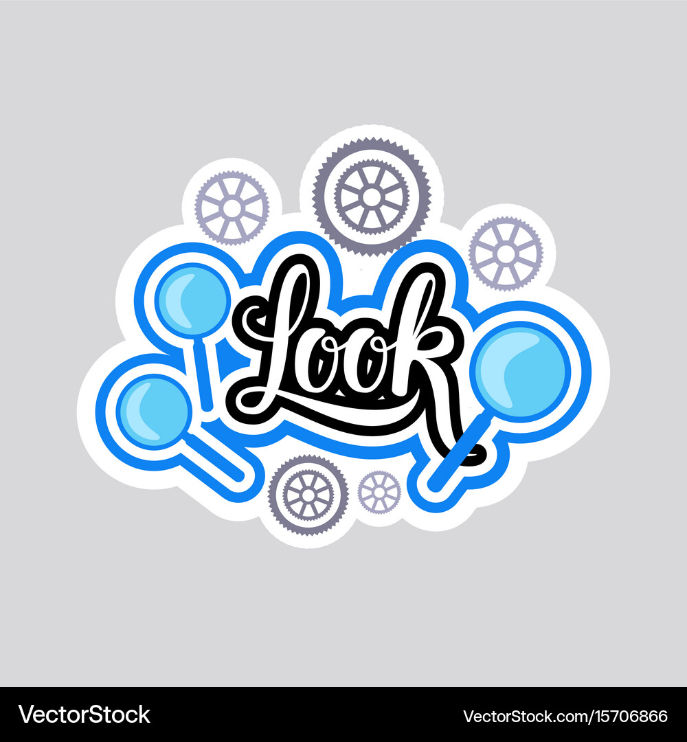 Look sticker social media network message badges Vector Image