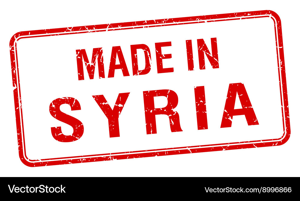 Made in syria red square isolated stamp Royalty Free Vector