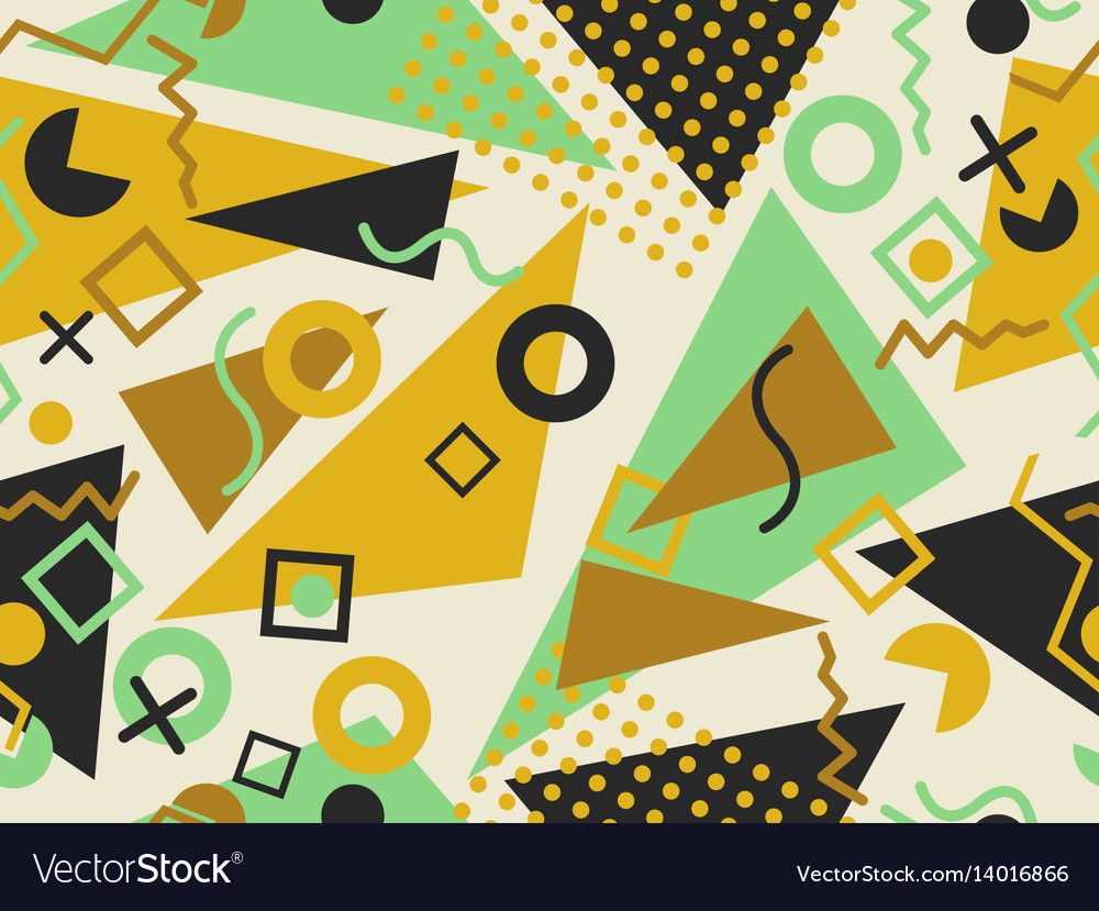 Memphis seamless pattern geometric elements Vector Image