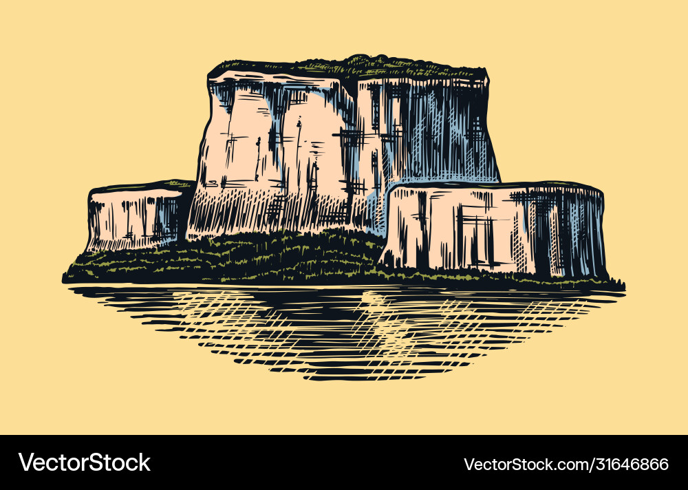 Mountain peaks vintage rock old highlands range Vector Image