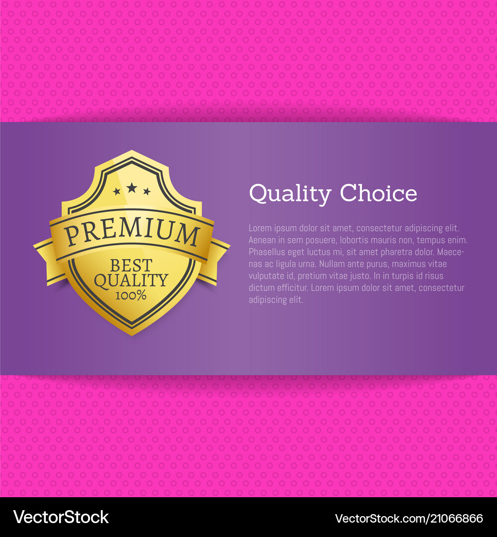 Quality choice exclusive high best advert Vector Image