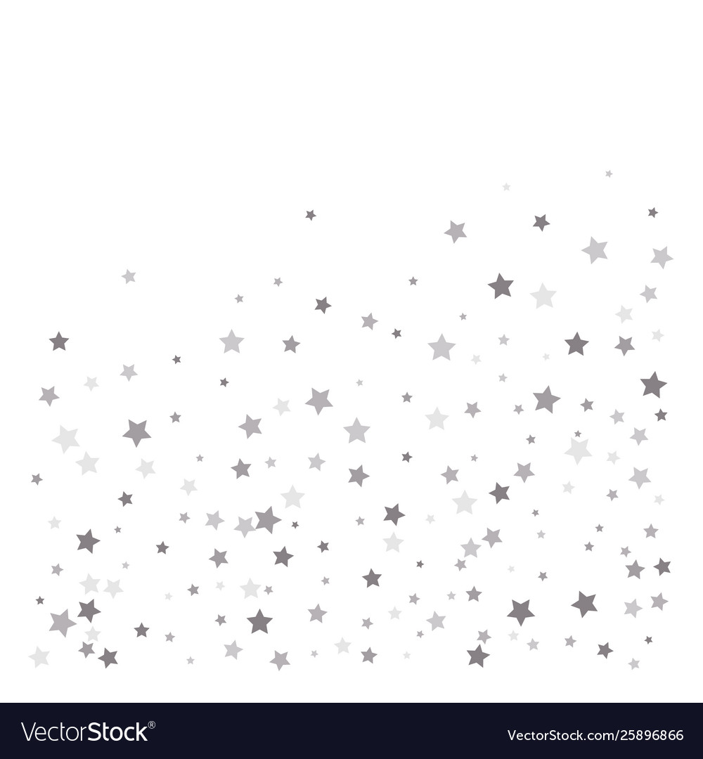Random Falling Silver Stars Royalty Free Vector Image