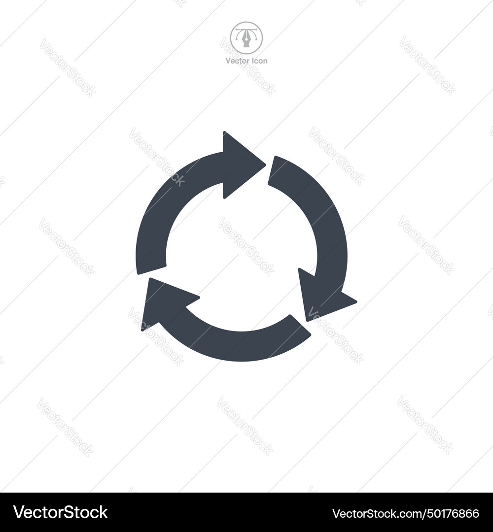 Recycle icon symbol isolated on white background Vector Image