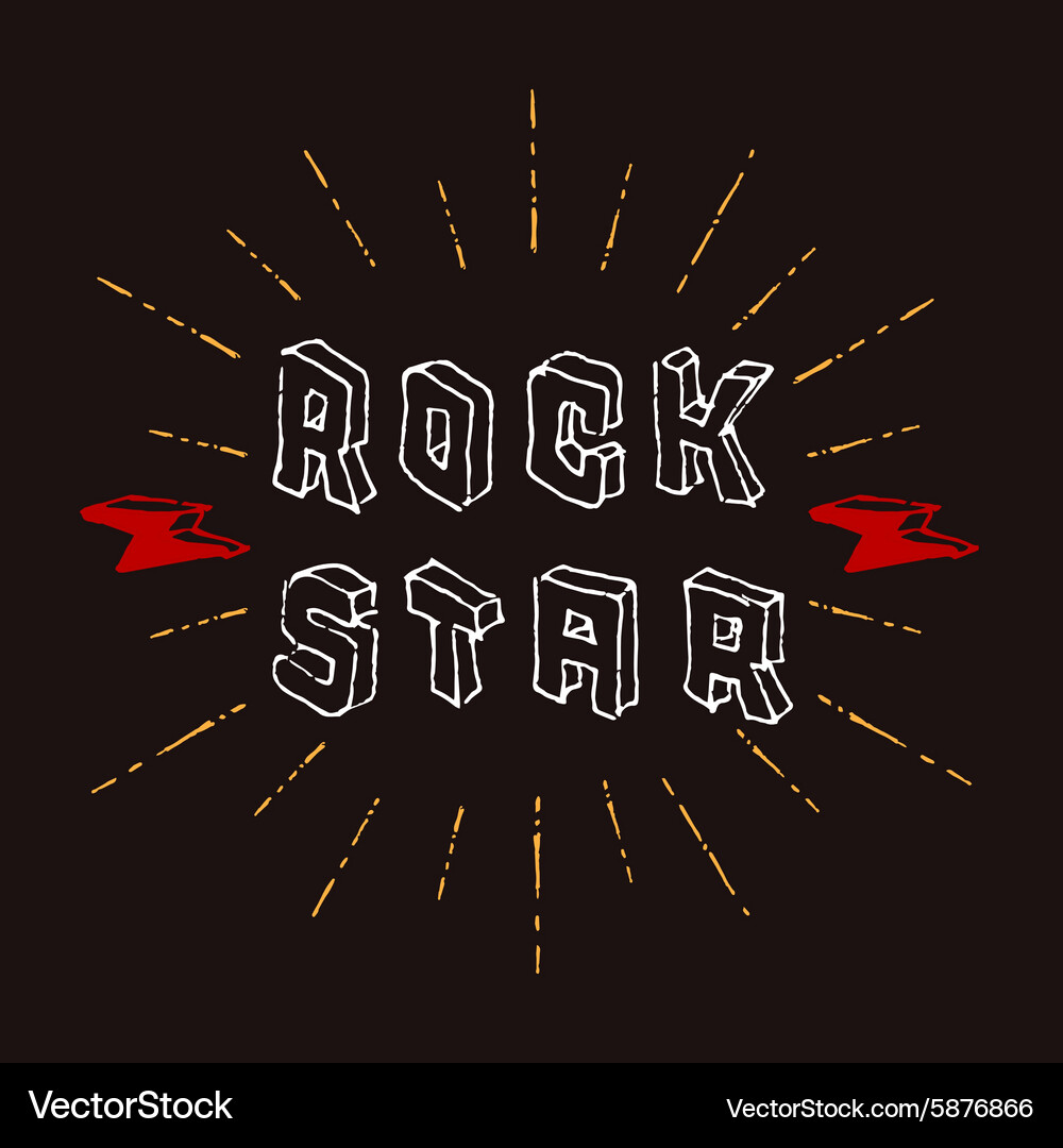 Rock star badge - original lettering Royalty Free Vector