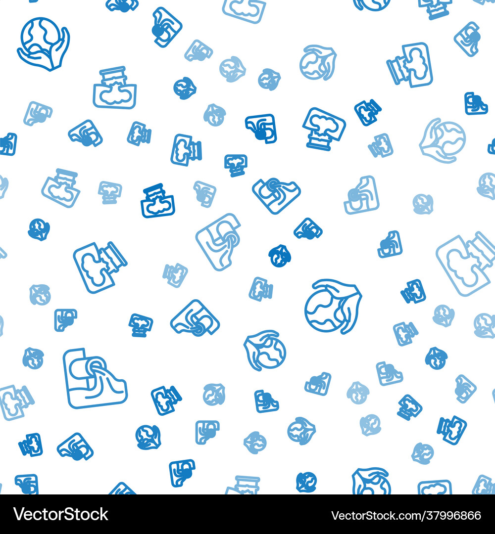 Set line wastewater hand holding earth globe Vector Image