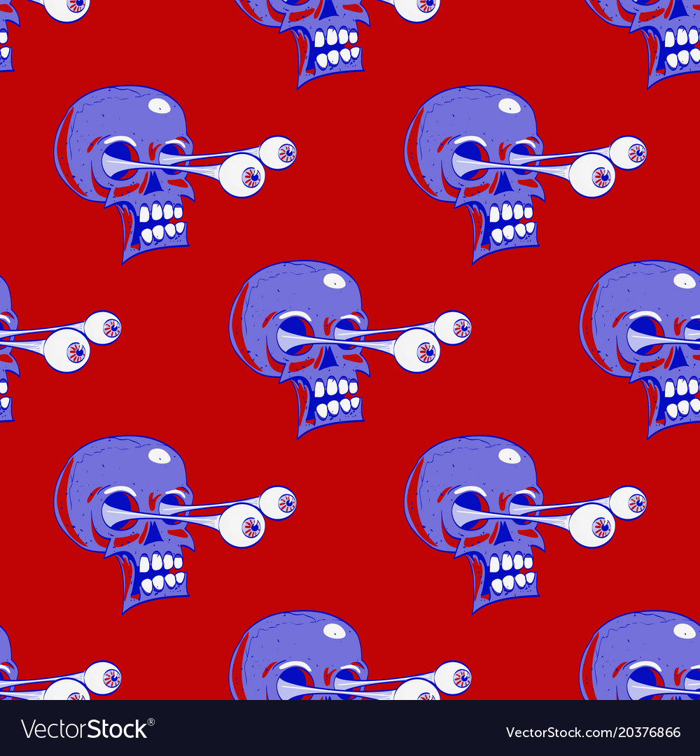 Skulls seamless pattern Royalty Free Vector Image