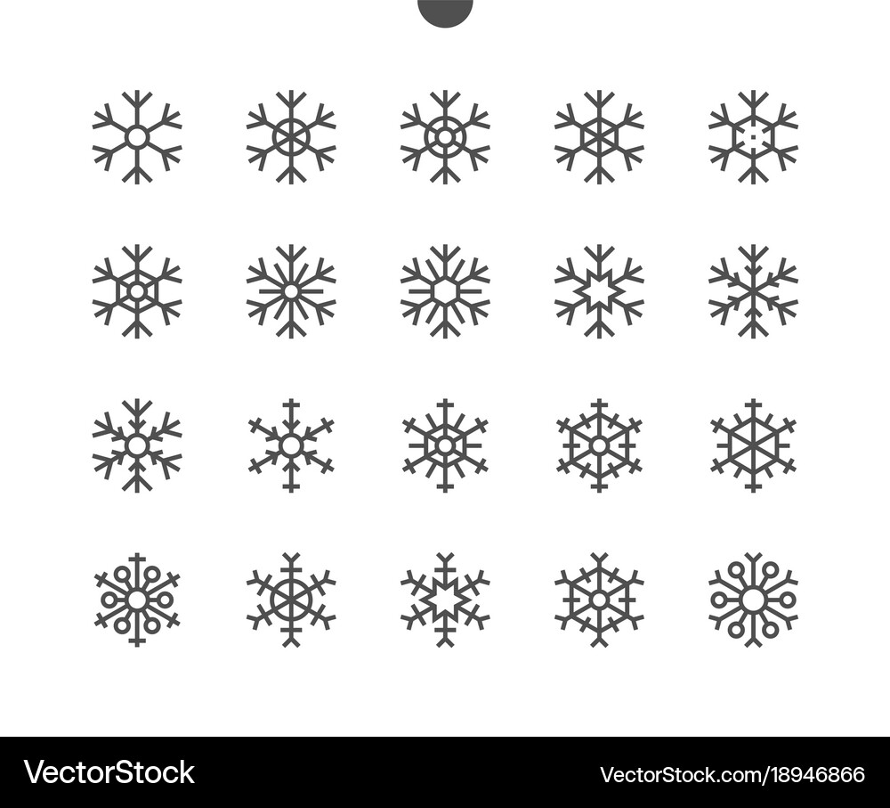 Snowflakes ui pixel perfect well-crafted Vector Image