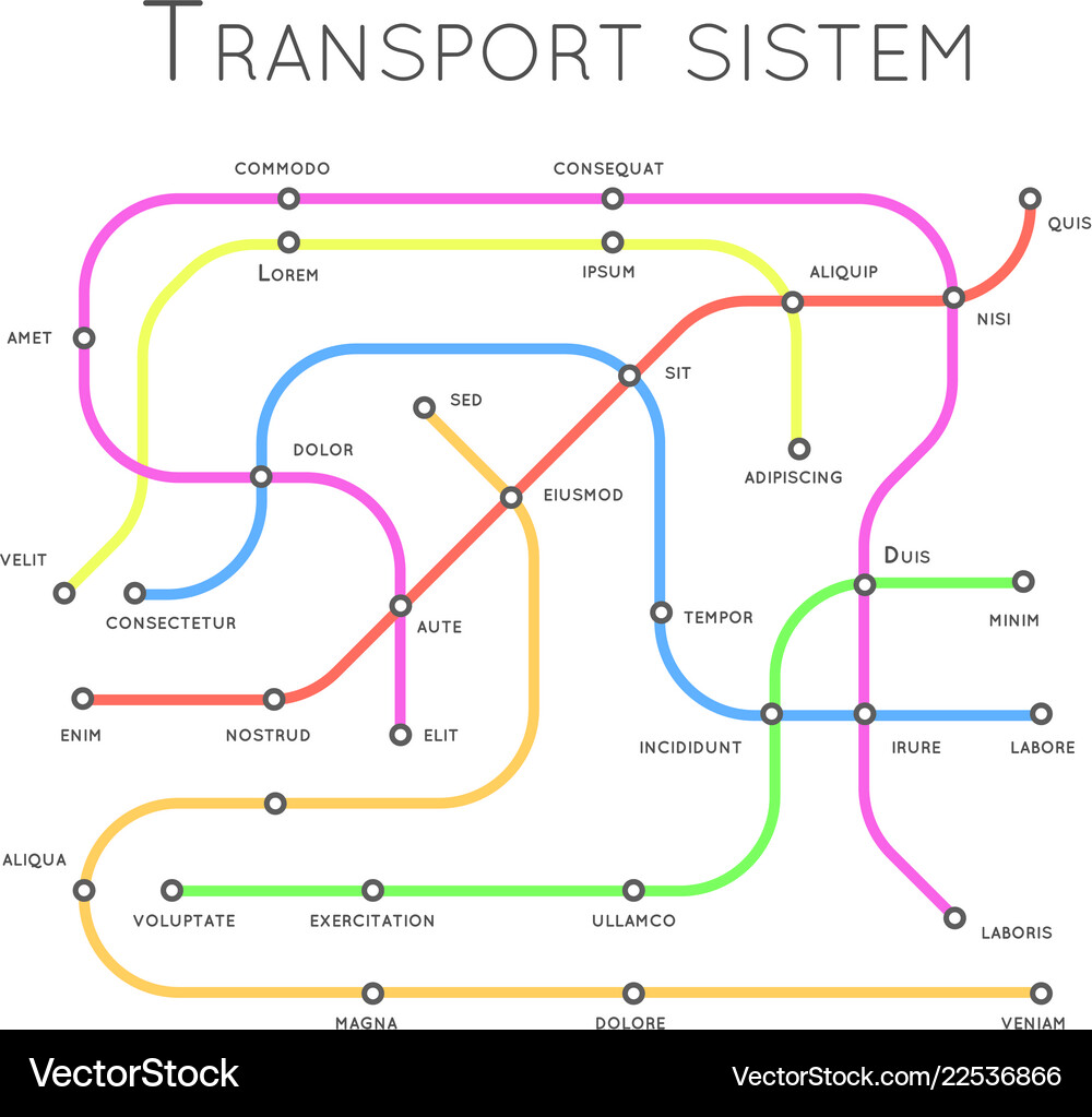 Transport system railroad road metro design Vector Image
