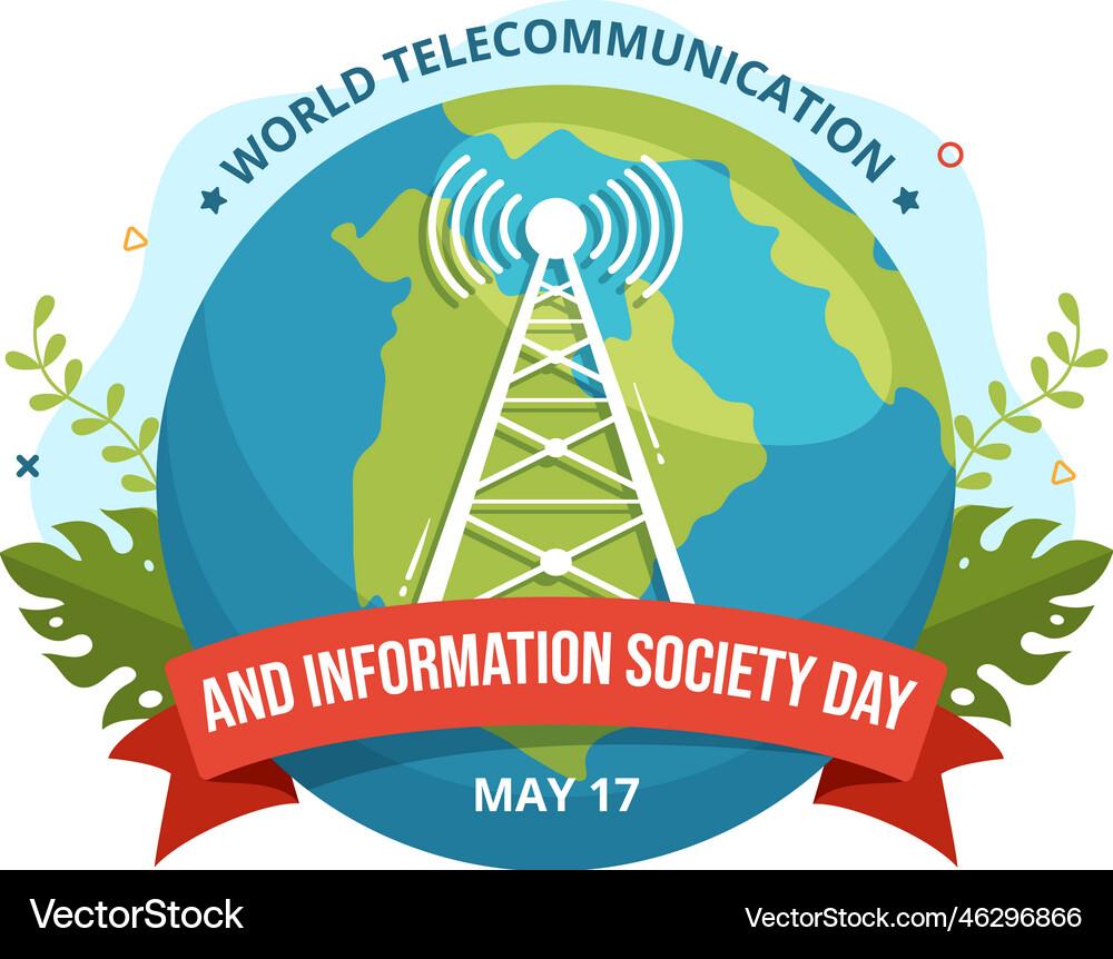 World telecommunication and information society Vector Image