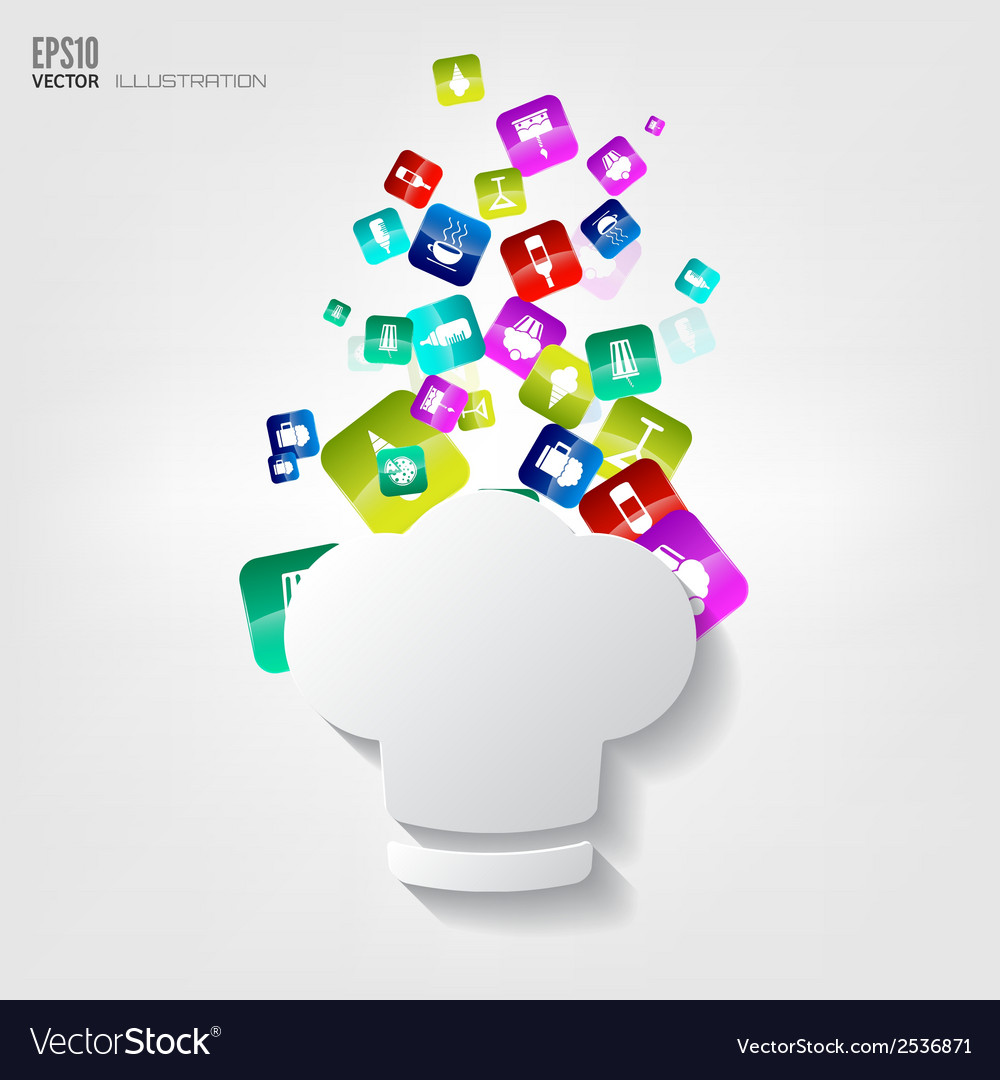 Chef cap icon cooking Royalty Free Vector Image