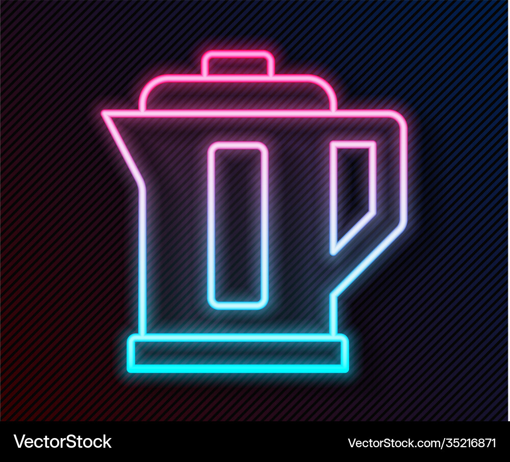 Glowing neon line electric kettle icon isolated Vector Image