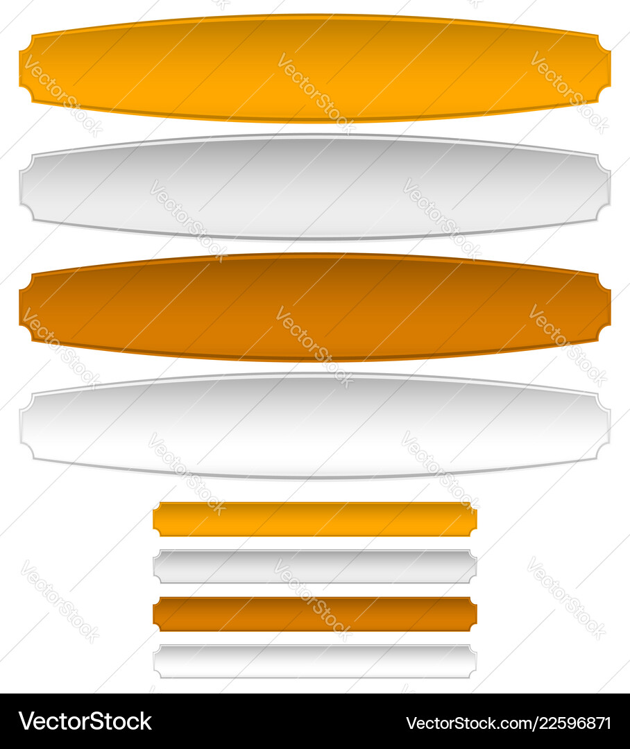 Gold silver bronze metal plaques banners Vector Image