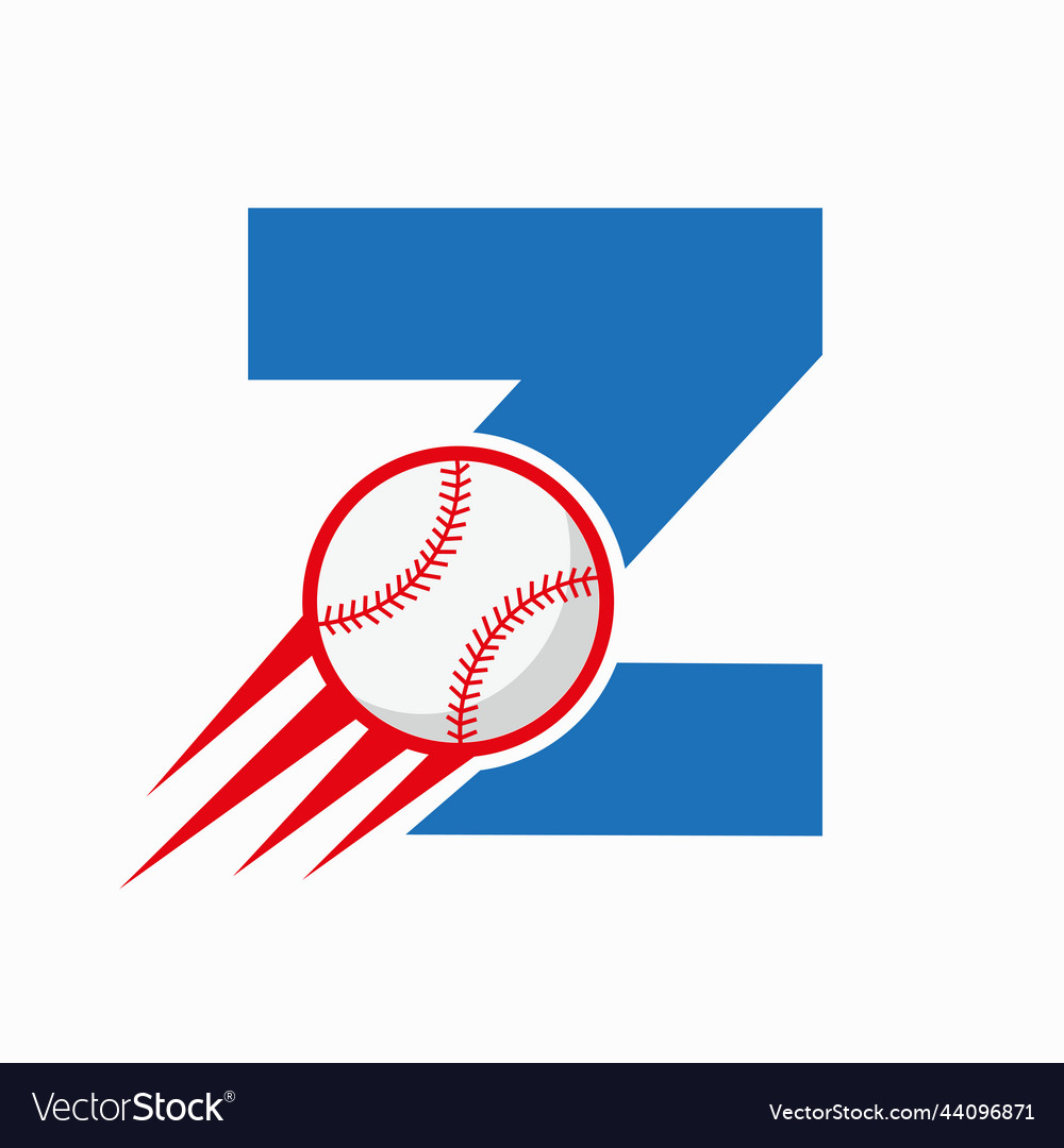 Initial letter z baseball logo concept Royalty Free Vector