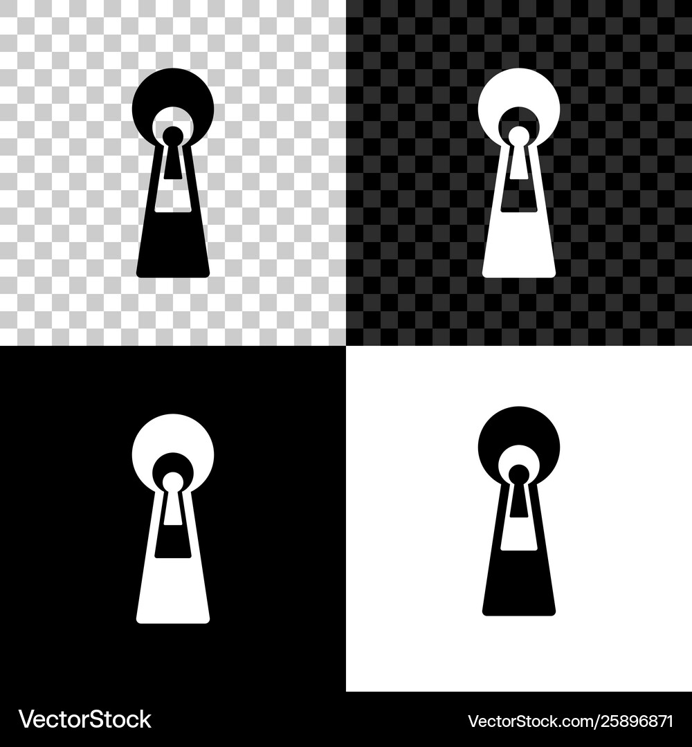 Keyhole icon on black white and transparent Vector Image