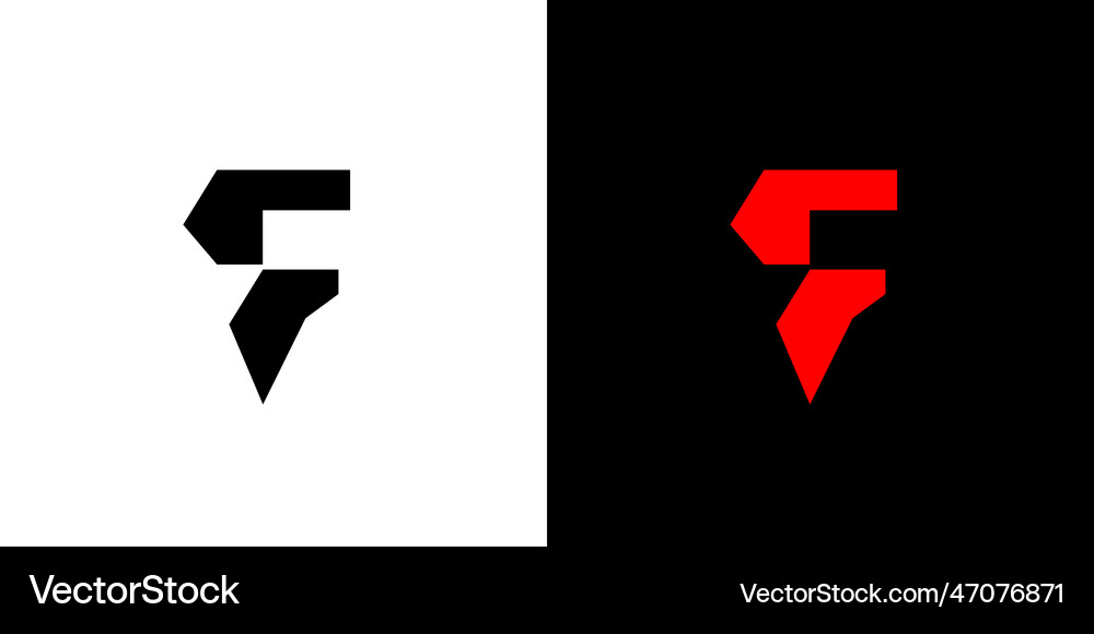 Modern and strong letter f initials logo design Vector Image