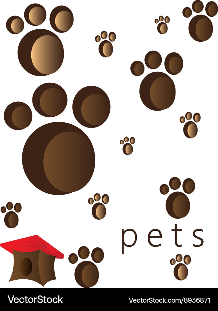 Pets and animals foot steps and traces Royalty Free Vector