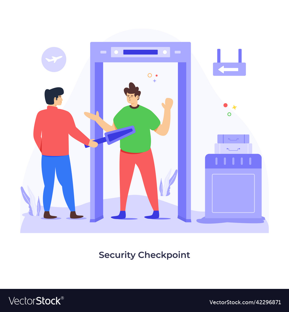 Security checkpoint Royalty Free Vector Image - VectorStock