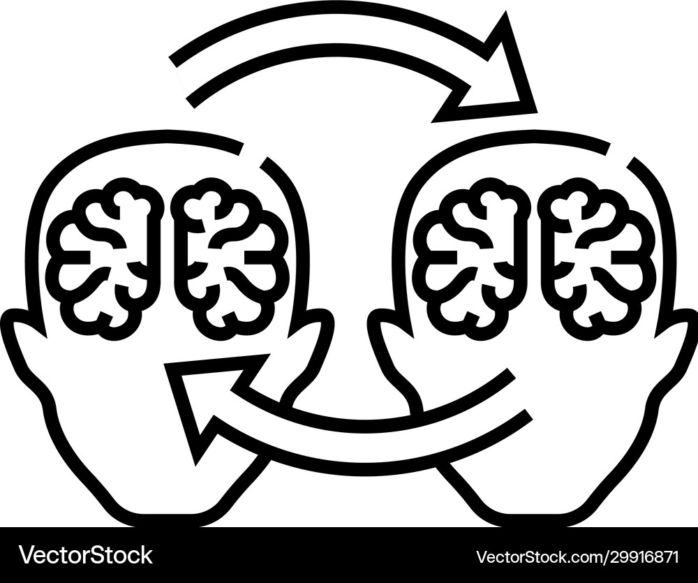 Sharing ideas line icon concept sign outline Vector Image