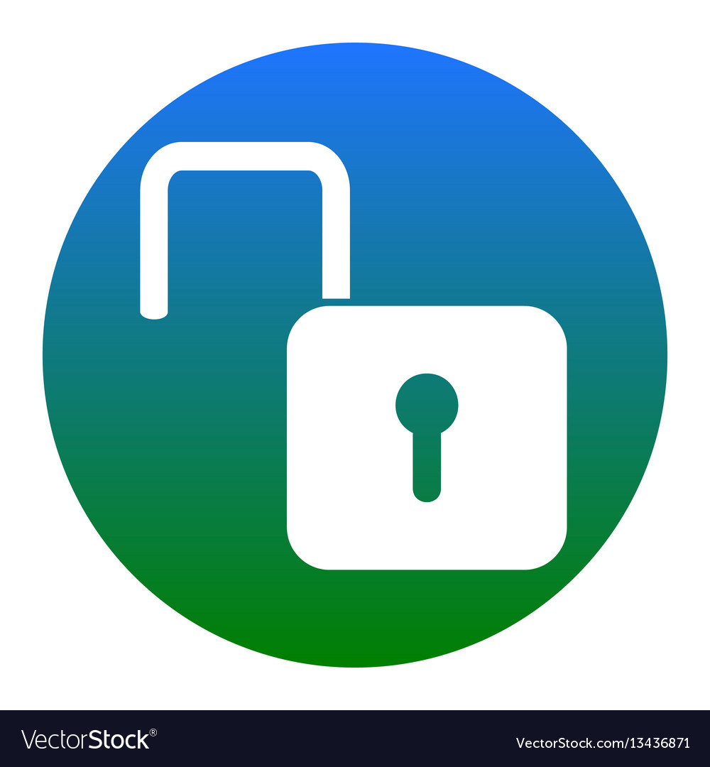 Unlock sign white icon Royalty Free Vector Image Unlock sign white icon Royalty Free Vector Image
