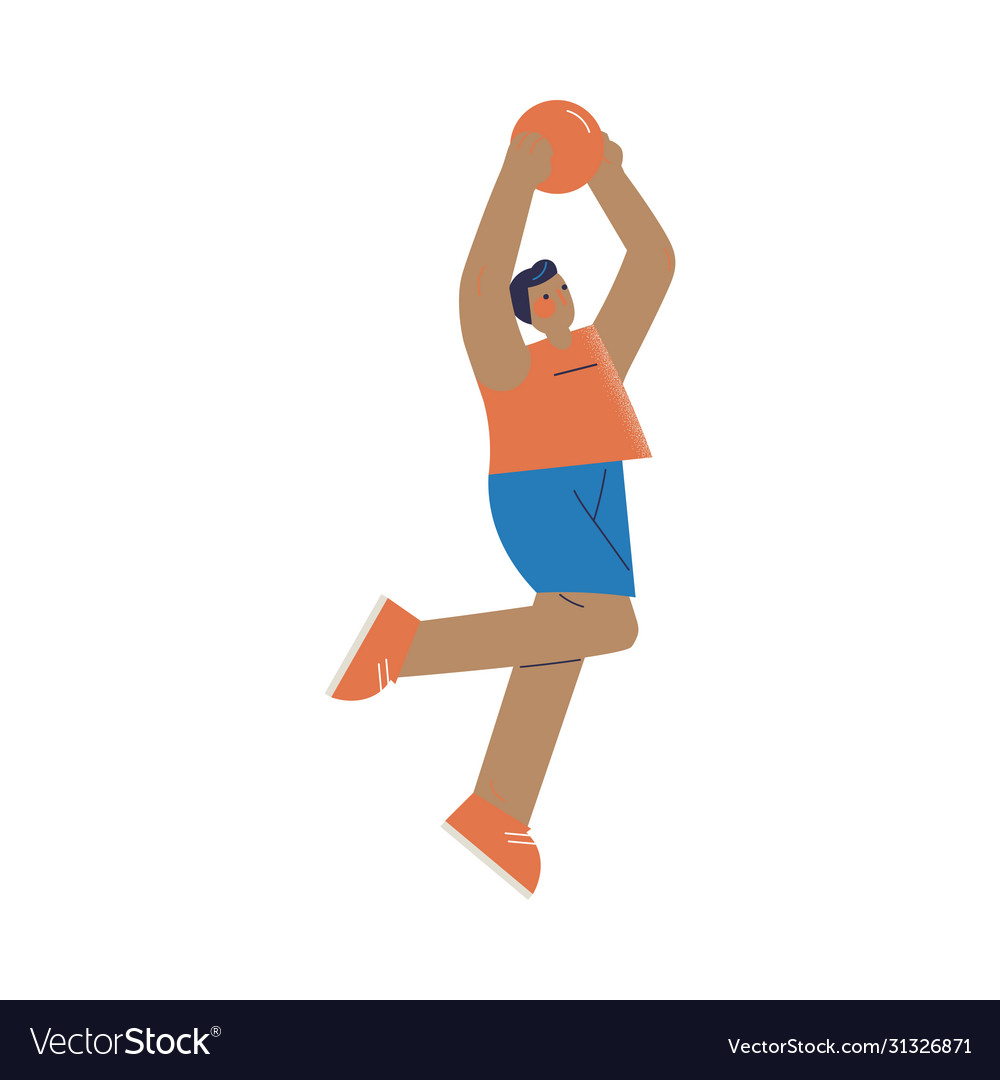 Young boy professional athlete playing basketball Vector Image