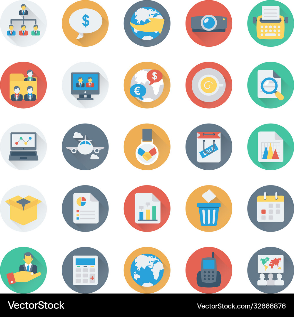 Business and office icons 8 Royalty Free Vector Image