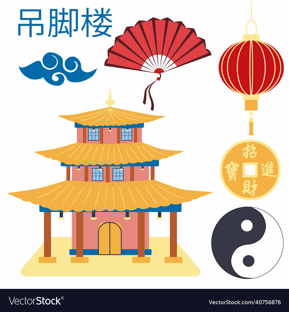 Cartoon chinese house seamless pattern Royalty Free Vector Cartoon chinese house seamless pattern Royalty Free Vector