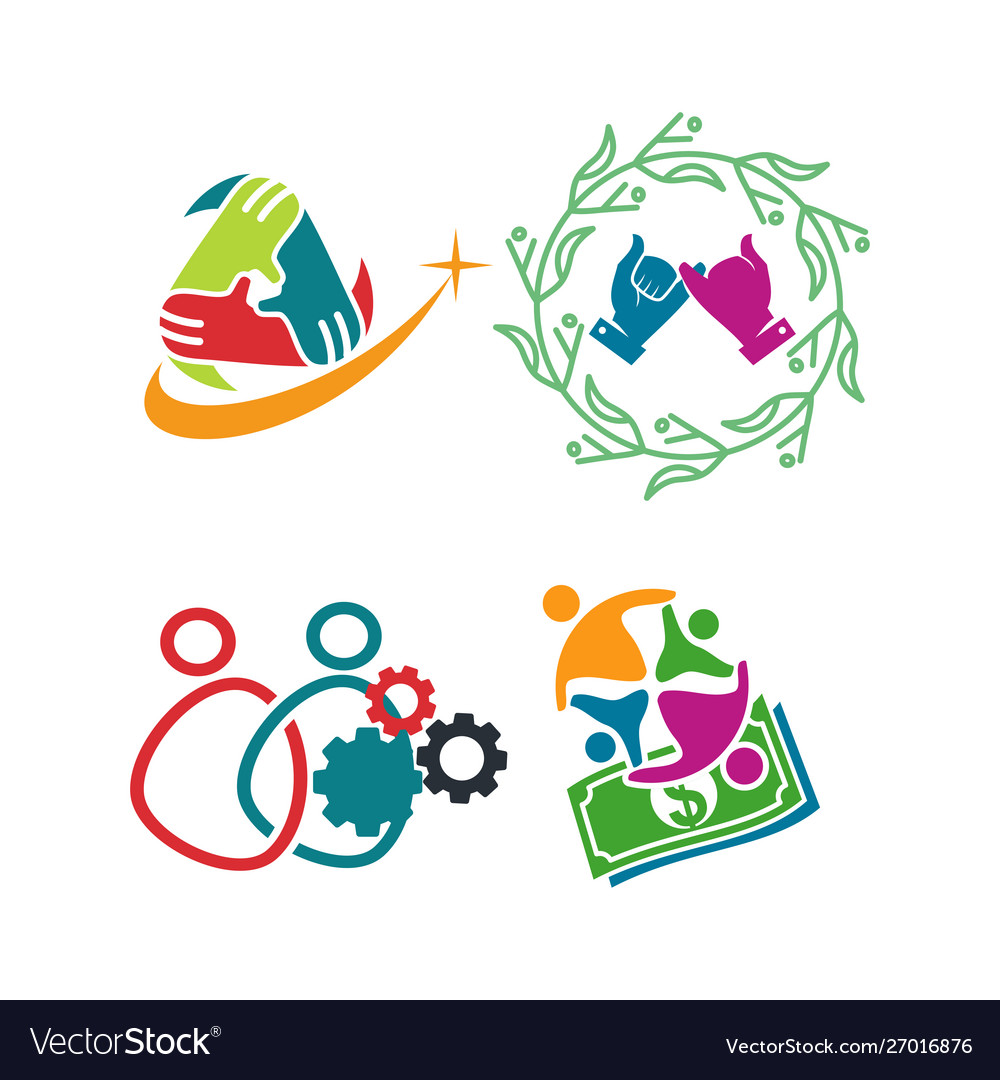 Commitment teamwork together business logo Vector Image