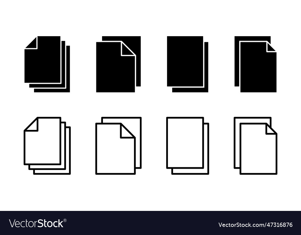 Document icon set paper icon file icon Royalty Free Vector