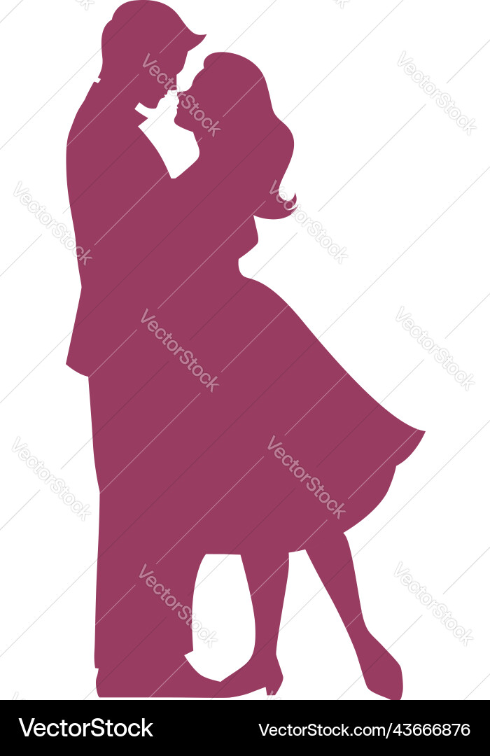 Embracing people silhouette isolated couple Vector Image