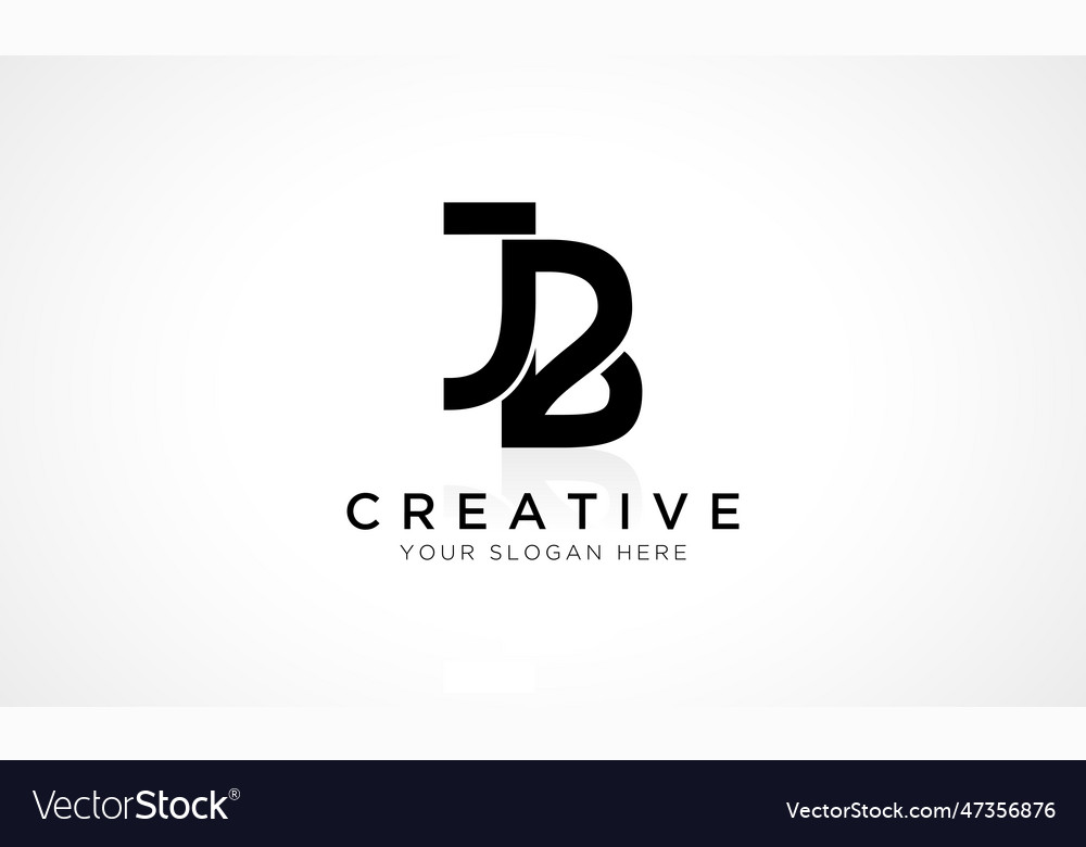 Jb letter logo design template alphabet initial Vector Image