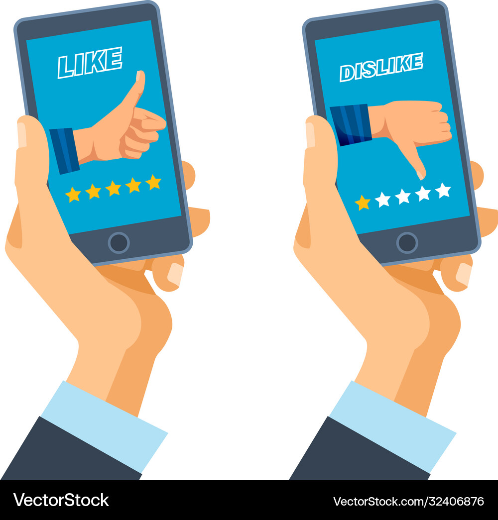 Like and dislike badges approval social Royalty Free Vector