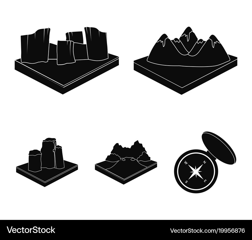 Mountains rocks and landscape relief and Vector Image