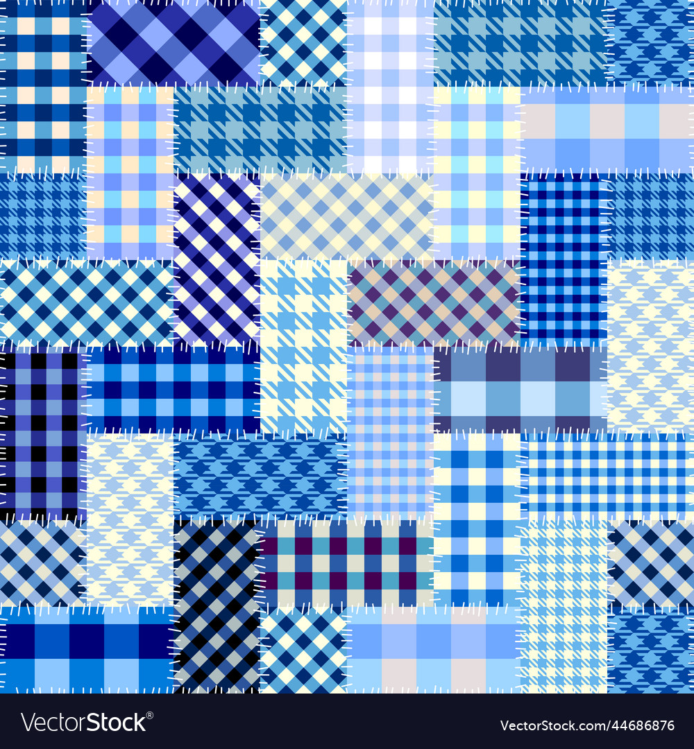Patchwork textile pattern seamless quilting Vector Image