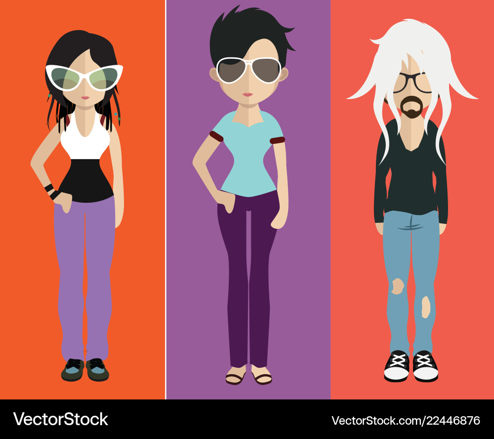 People avatar with full body and torso variations Vector Image