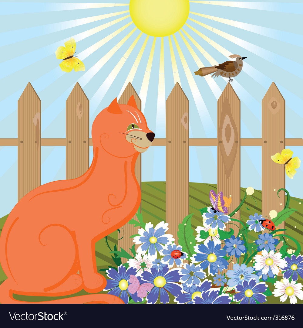 Rustic red cat Royalty Free Vector Image - VectorStock