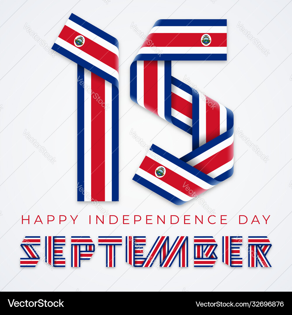 September 15 costa rica independence day Vector Image