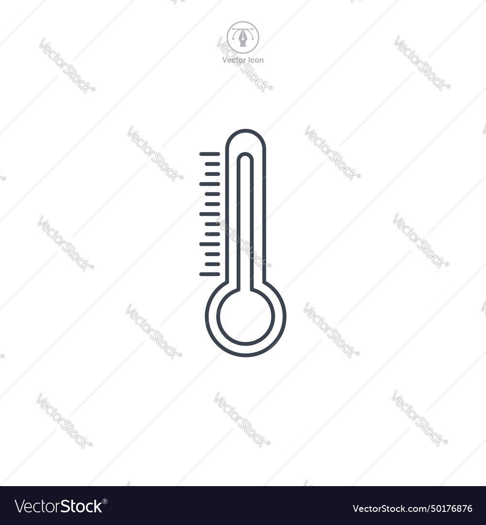 Thermometer icon symbol isolated on white Vector Image