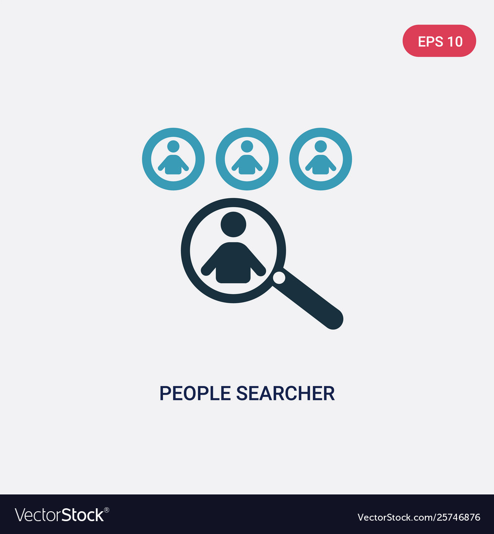 Two color people searcher icon from Royalty Free Vector