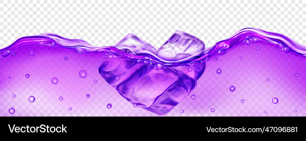Ice cubes floating in water Royalty Free Vector Image