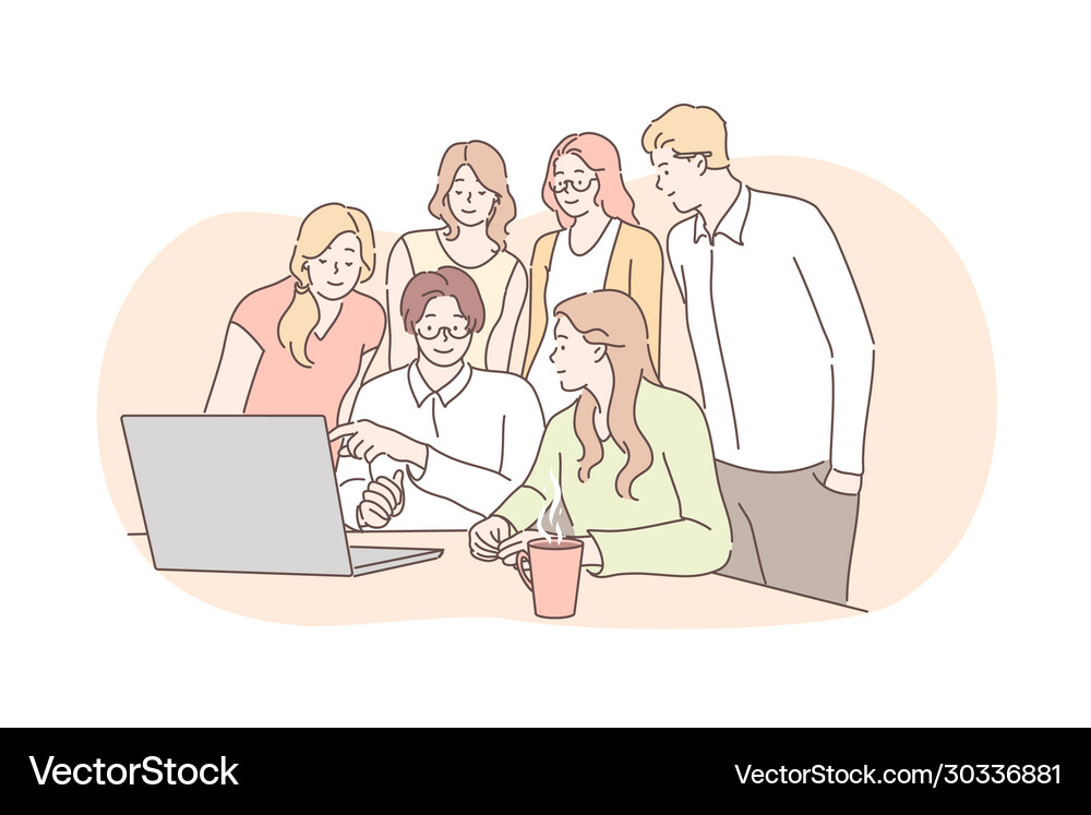 Meeting coworking teamwork analysis leadership Vector Image