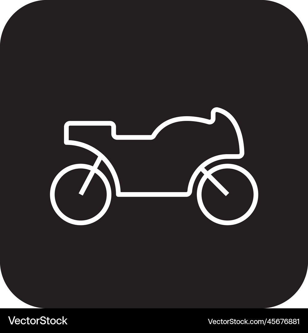 Motorcycle transportation icon with black filled Vector Image