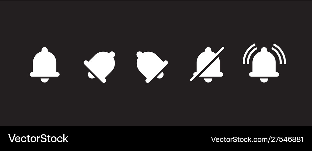 Notification icons bell alarm alert message Vector Image
